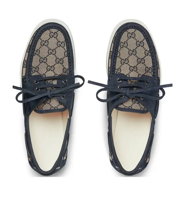 Gucci Gg Supreme Canvas Boat Shoes