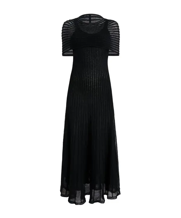 Khaite Thora Striped Dress - Black