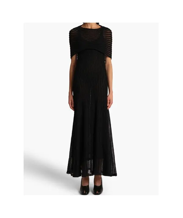 Khaite Thora Striped Dress - Black