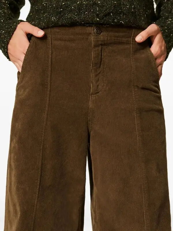 TWINSET Wide-leg Corduroy Trousers - Green