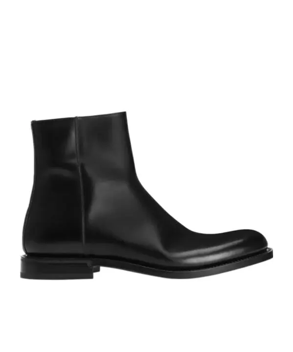 Dolce & Gabbana Round Toe Zip Up Ankle Boots
