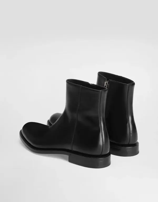 Dolce & Gabbana Round Toe Zip Up Ankle Boots