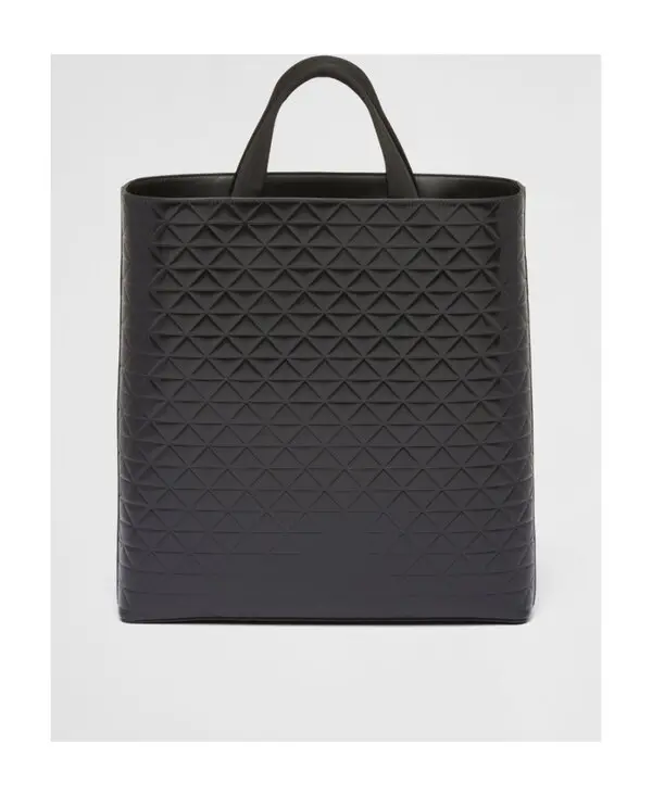 Prada Embossed Geometric Pattern Tote