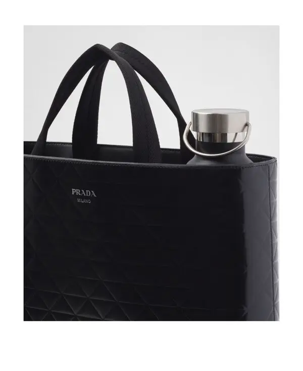 Prada Embossed Geometric Pattern Tote