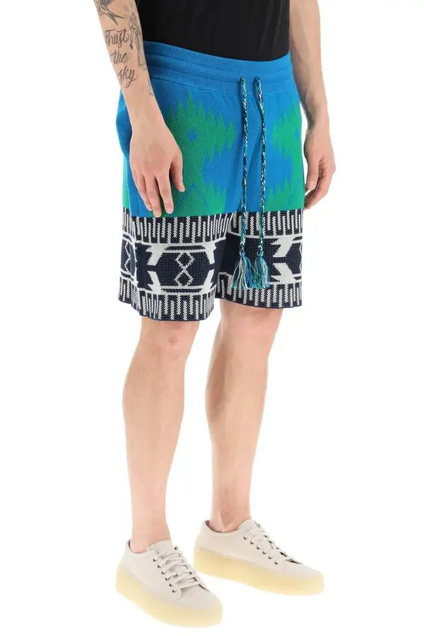 Alanui Intarsia Motif Drawstring Shorts