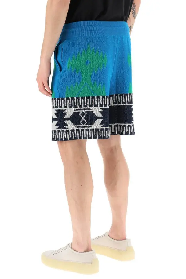 Alanui Intarsia Motif Drawstring Shorts