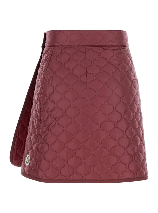Moncler High Waisted Quilted Mini Skirt - Gray