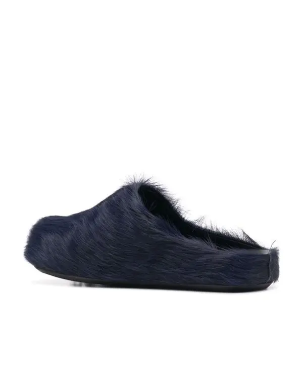 Marni Fluffy Flat Mules - Black