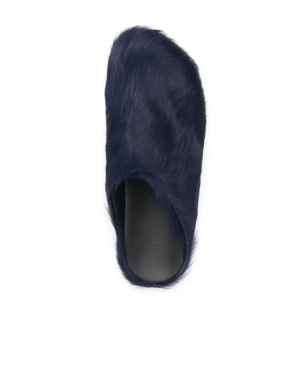 Marni Fluffy Flat Mules - Black
