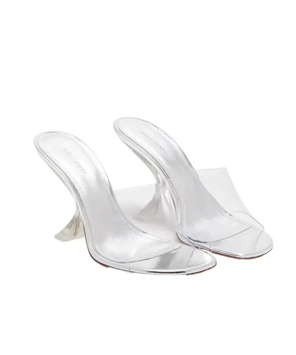 Amina Muaddi Taylor 90 Slippers - White