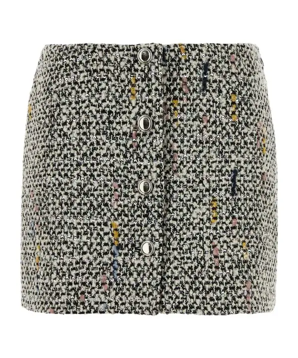 Alessandra Rich Sequin Embellished Tweed Mini Skirt