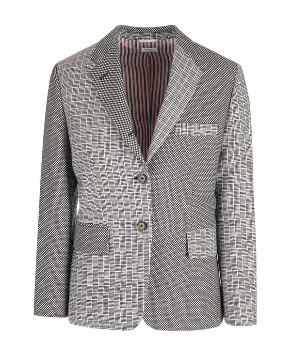 Thom Browne Single Breasted Contrasted Prints Blazer