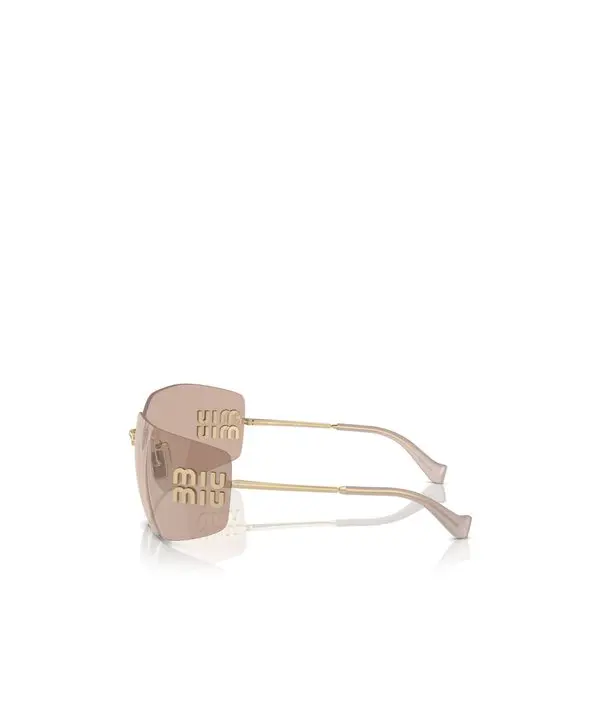 Miu Miu Logo Rimless Sunglasses - Nude