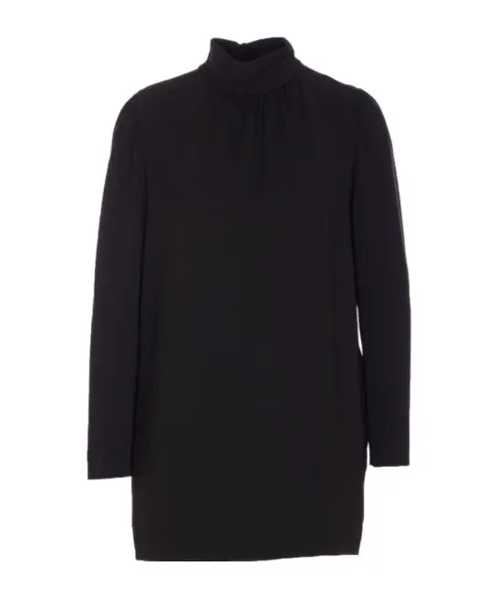 Max Mara Embassy High Neck Long-sleeved Dress - Black