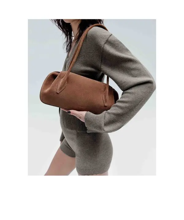 Yuzefi Magnetic Buckle Shoulder Bag - Camel