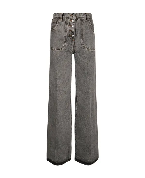 Etro Wide-legged Multi-buttoned Jeans