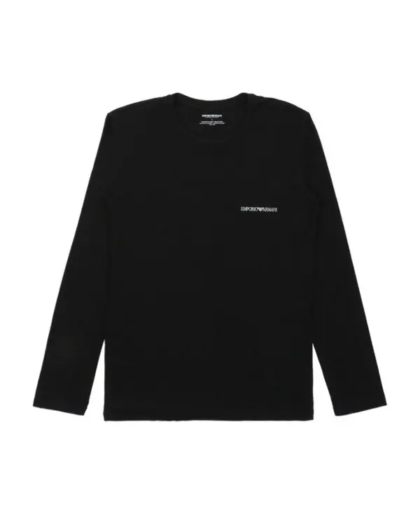 Emporio Armani T-shirt With Round Neck And Long Sleeves - Black