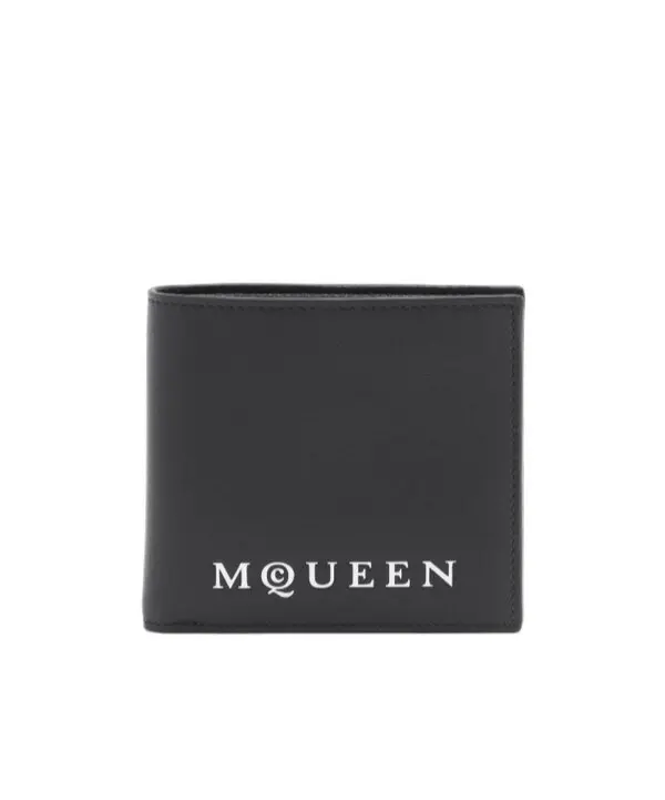 Alexander McQueen Logo Lettering Bi-fold Wallet - Black