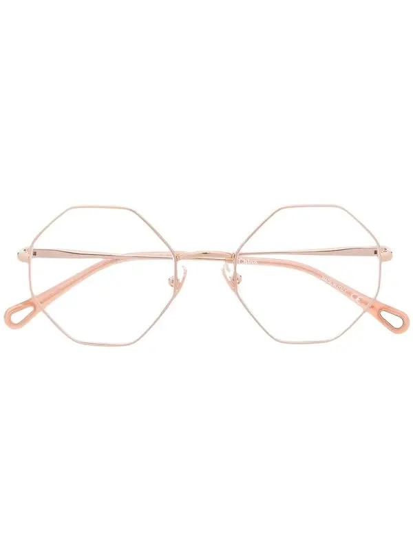 Chloé Octagonal Frame Eyeglasses - Nude