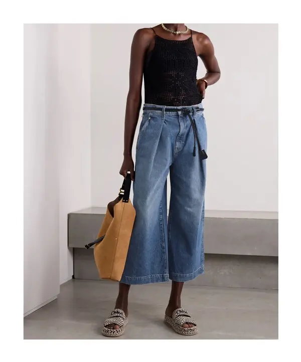 Ulla Johnson Pleated High-waisted Wide-leg Jeans