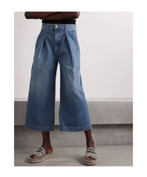 Ulla Johnson Pleated High-waisted Wide-leg Jeans