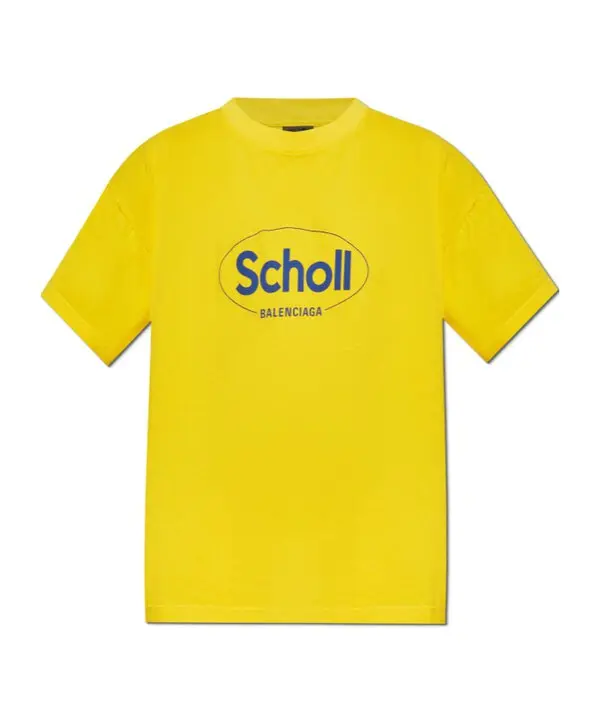Balenciaga X Scholl Logo Printed Crewneck T-shirt