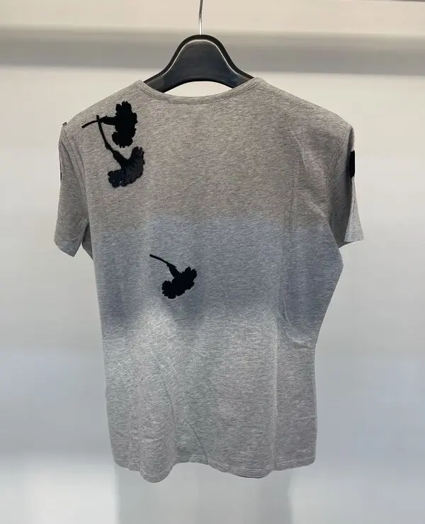 Sportmax Short Sleeve T-shirt With Sequined Applique - Gray