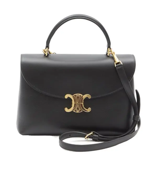 Celine Medium Nino Bag In Supple Grained Calfskin - Black