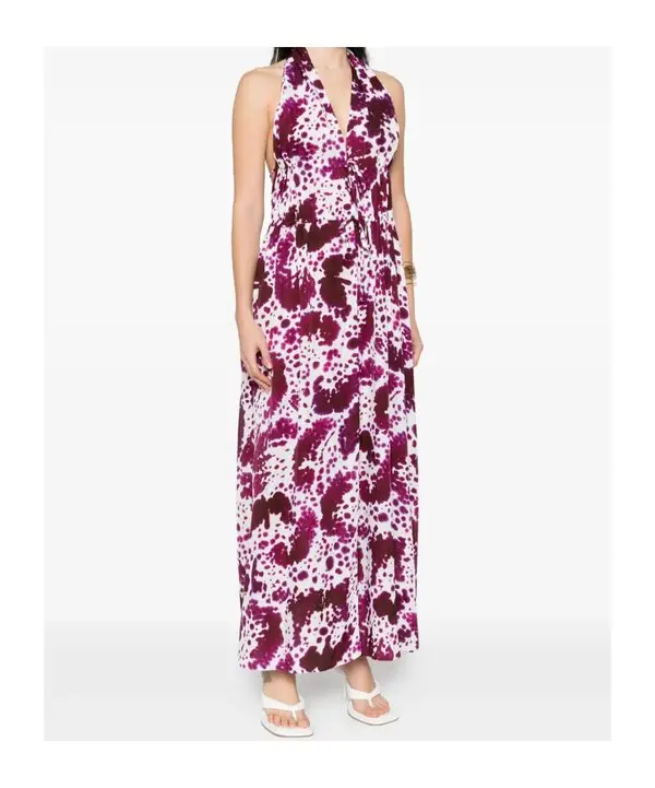 Dries Van Noten Halter Neck Maxi Dress - Red