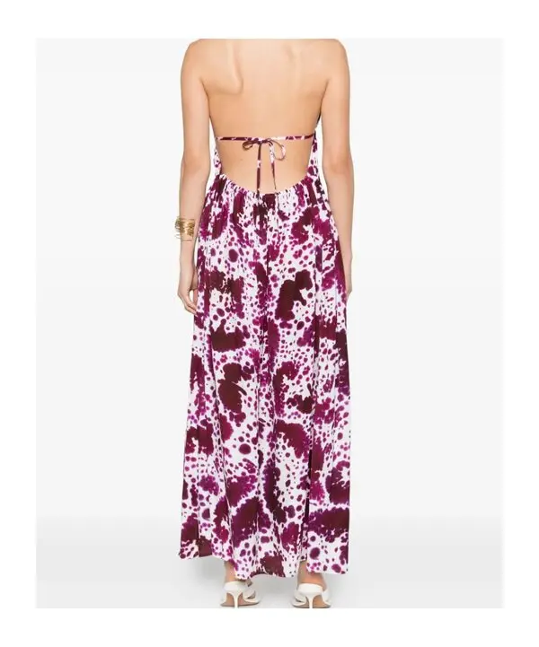 Dries Van Noten Halter Neck Maxi Dress - Red