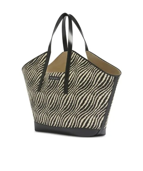 Marni Logo Patch Waves Tote Bag - Multicolor