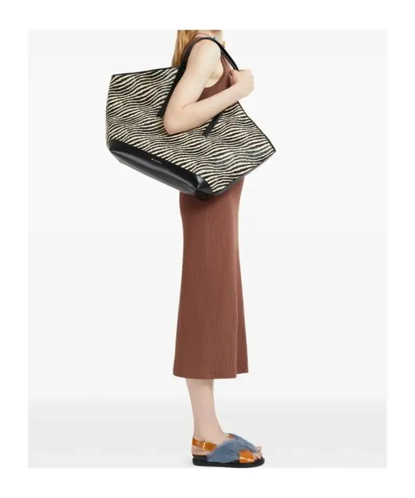 Marni Logo Patch Waves Tote Bag - Multicolor