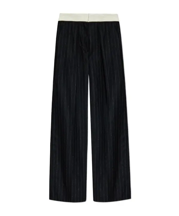 FORTE_FORTE Pinstripe Wide-leg Trousers