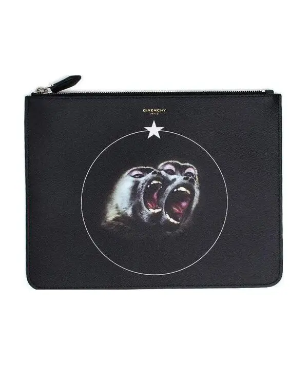Givenchy Monkey Brothers Zipper Pouch - Black
