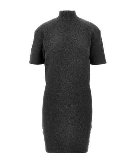 Jacquemus High Neck Knitted Dress - Dark Gray