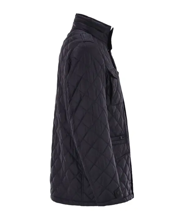 Herno Diamond Quilted Cotton Jacket With High Collar