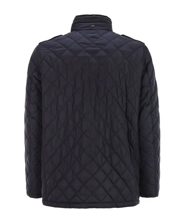 Herno Diamond Quilted Cotton Jacket With High Collar