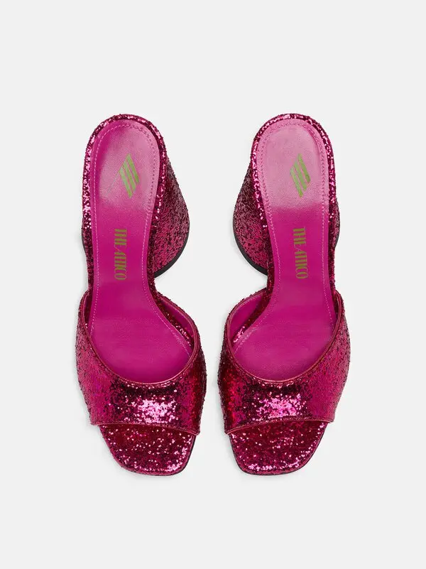 Attico The Devon Glitter Sandals - Pink
