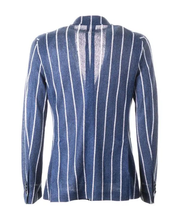 Tagliatore Striped Double-breasted Blazer - Blue