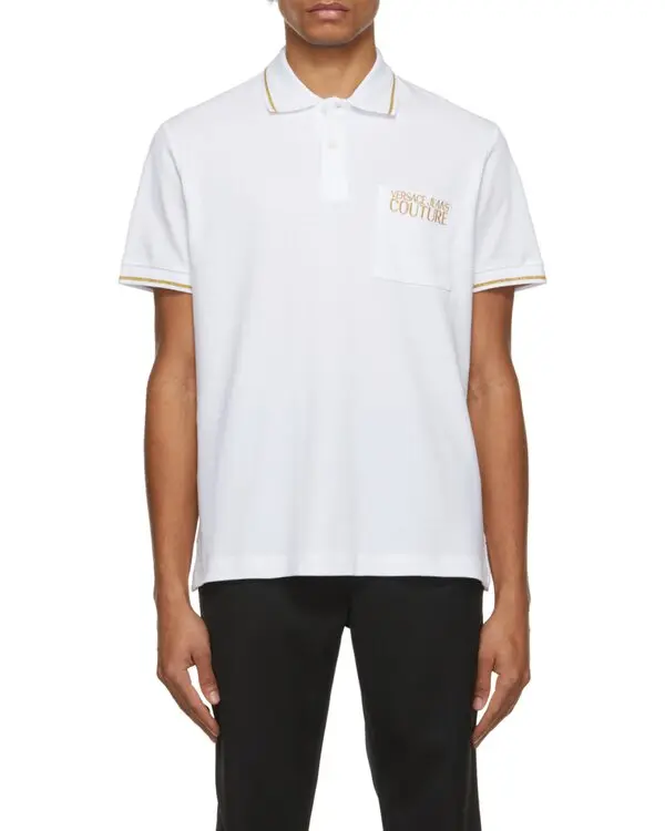 Versace Logo-embroidered Cotton Polo Shirt