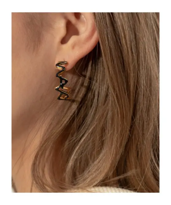 Marni Zig-zag Hoop Earrings - Multicolor