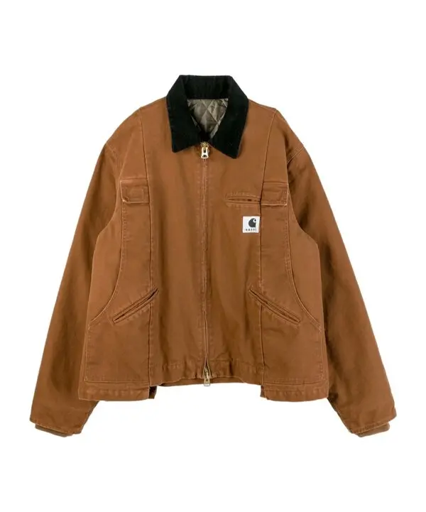 Sacai X Carhartt Logo Patch Zip-up Jacket - Beige