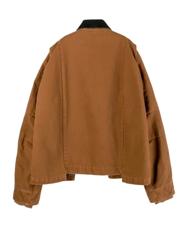 Sacai X Carhartt Logo Patch Zip-up Jacket - Beige