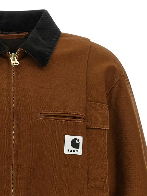 Sacai X Carhartt Logo Patch Zip-up Jacket