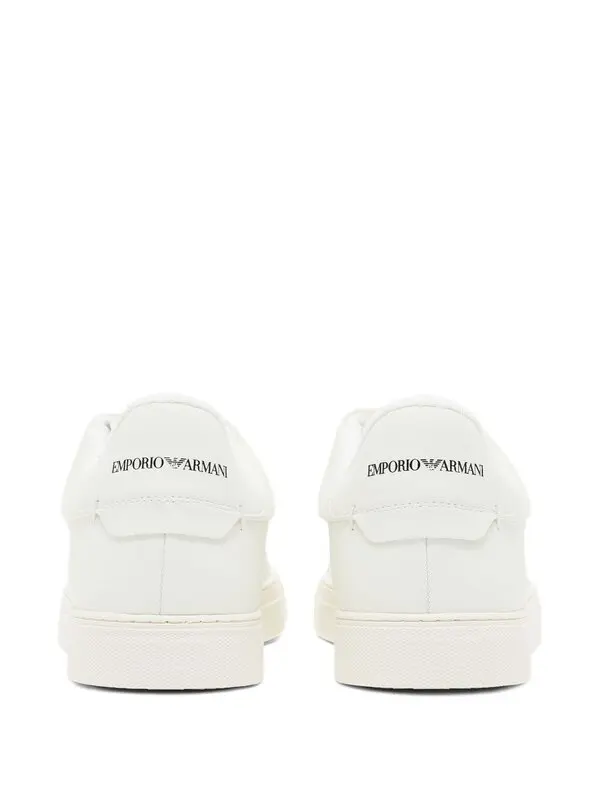 Emporio Armani Logo Detail Leather Sneakers