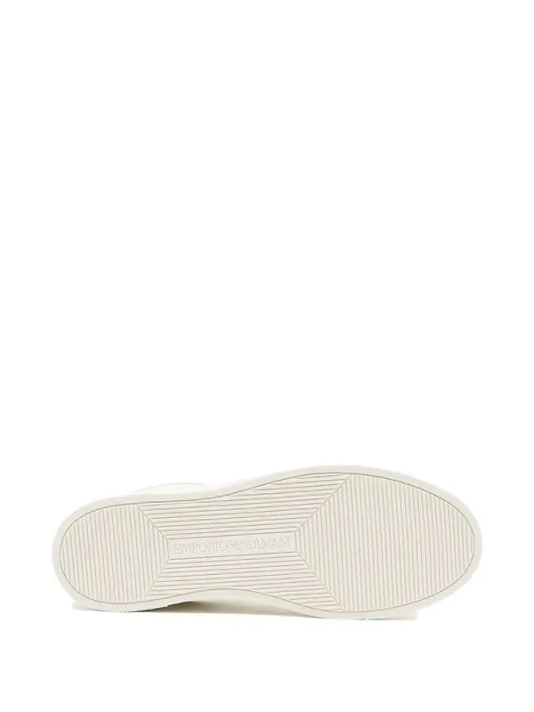 Emporio Armani Logo Detail Leather Sneakers
