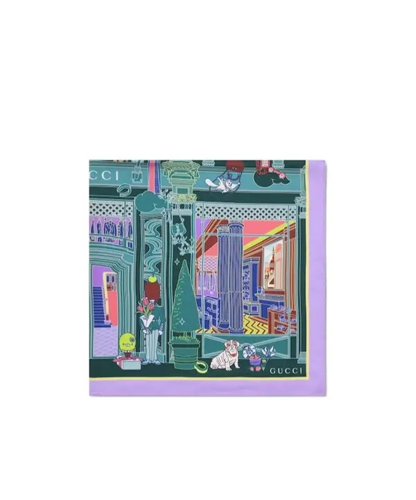 Gucci Printed Silk Twill Carr - Multi-color