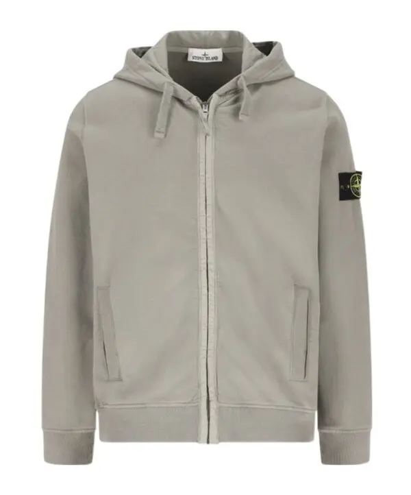 Stone Island Logo Patch Zip-up Hoodie