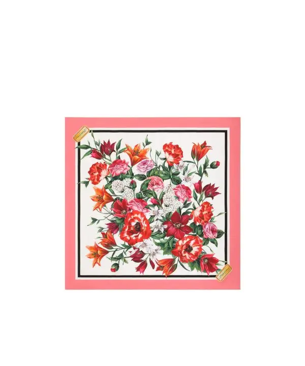 Dolce & Gabbana Dolce Gabbana Floral Printed Finished Edge Scarf - Multicolor