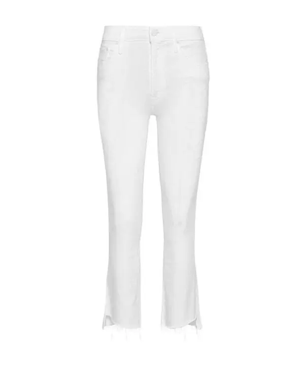 MOTHER The Insider Frayed Edge Cropped Trousers - No